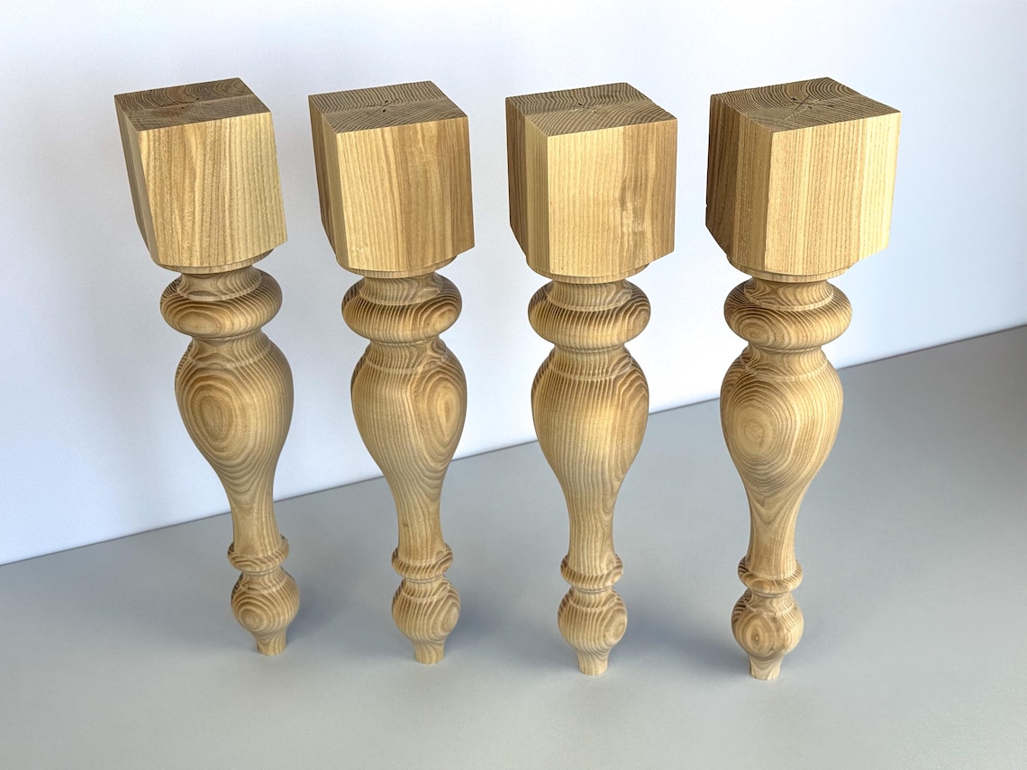 Classic Wooden Legs for Furniture, Farmhouse Table Legs, Dining Table ...