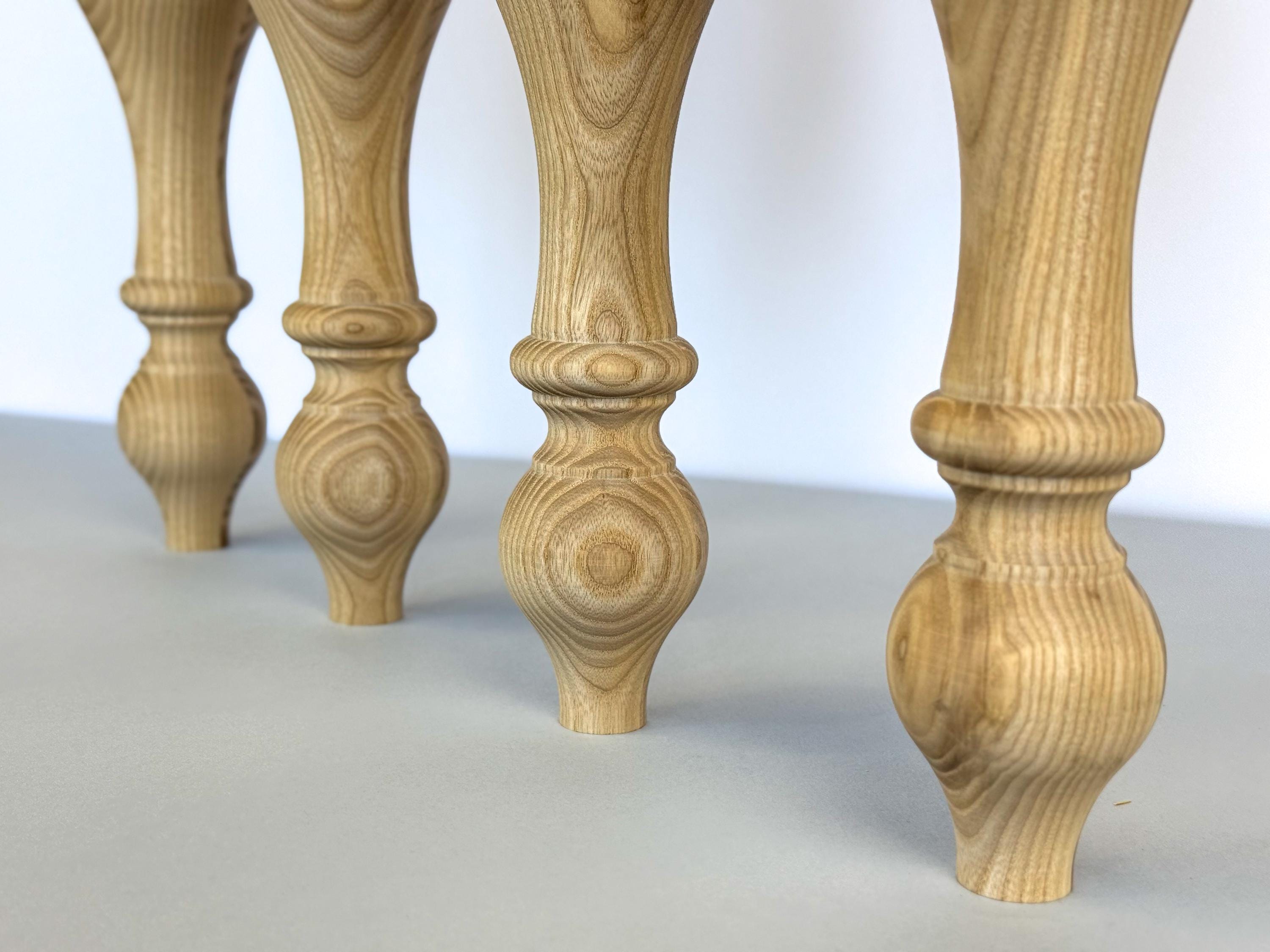 Classic Wooden Legs for Furniture, Farmhouse Table Legs, Dining Table ...