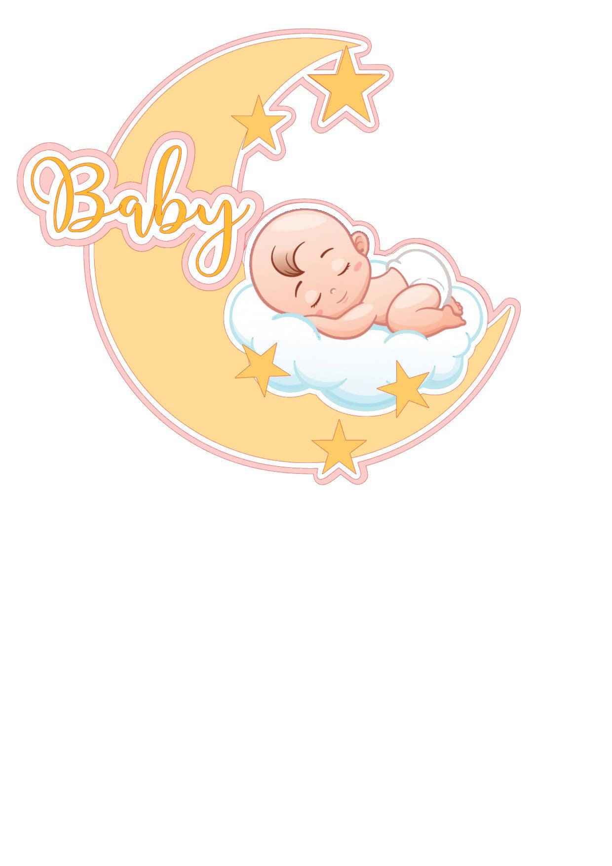 Baby in Moon Cake Topper Silhouette Studio Instant - Etsy Canada
