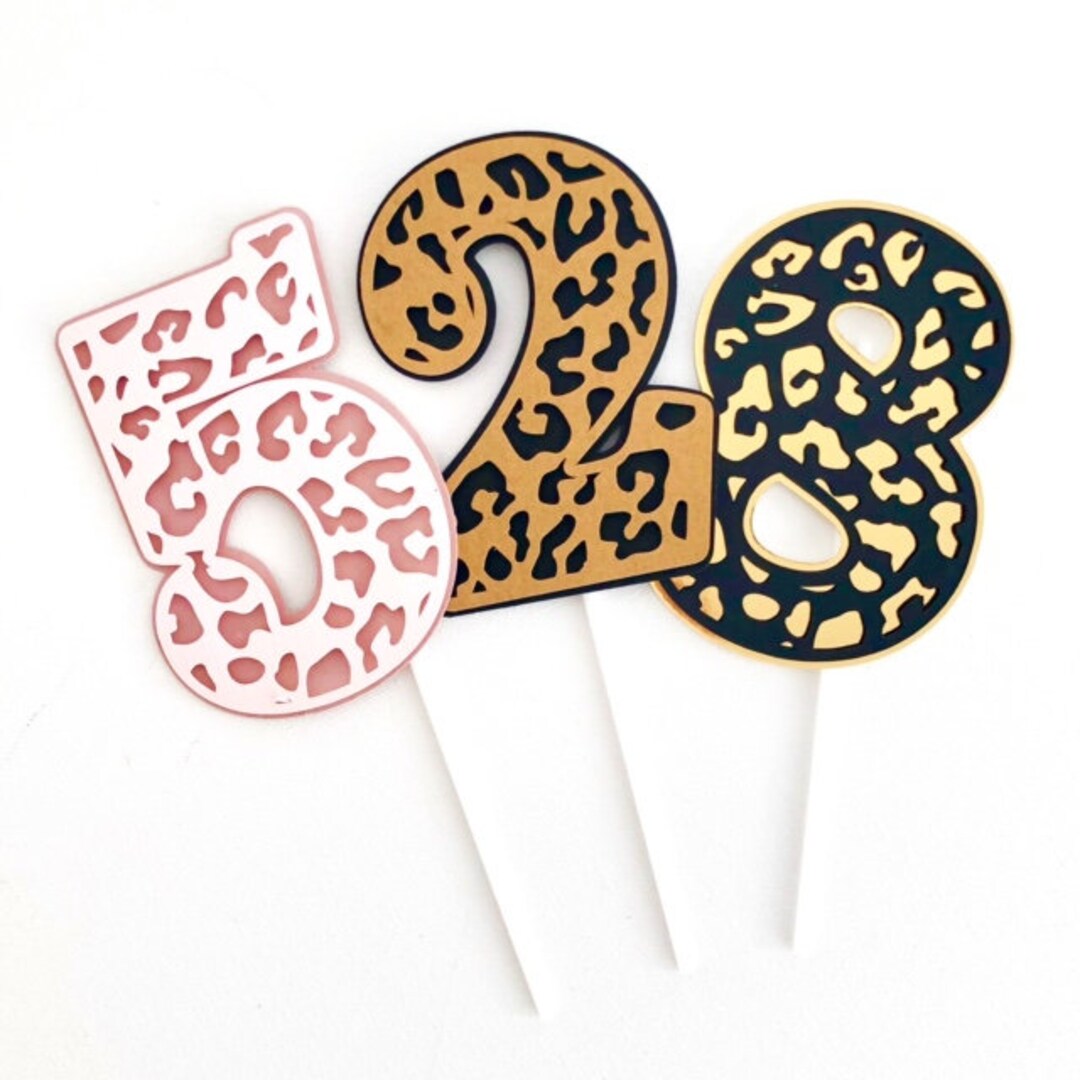Leopard Age Numbers Cake Topper Silhouette Studio Instant Download PDF ...