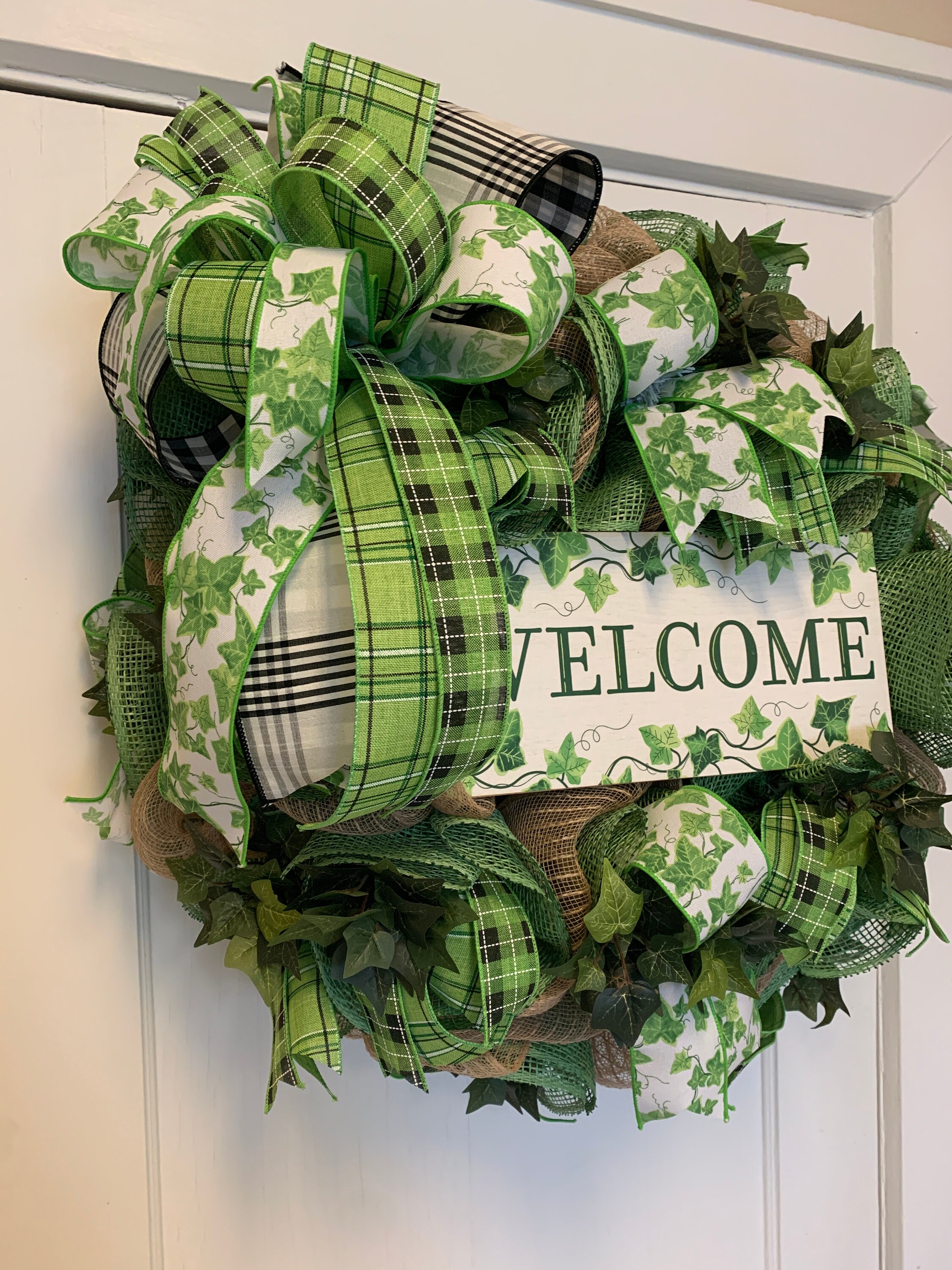 Green Ivy Wreath Welcome Wreath Spring Wreath Farmhouse - Etsy