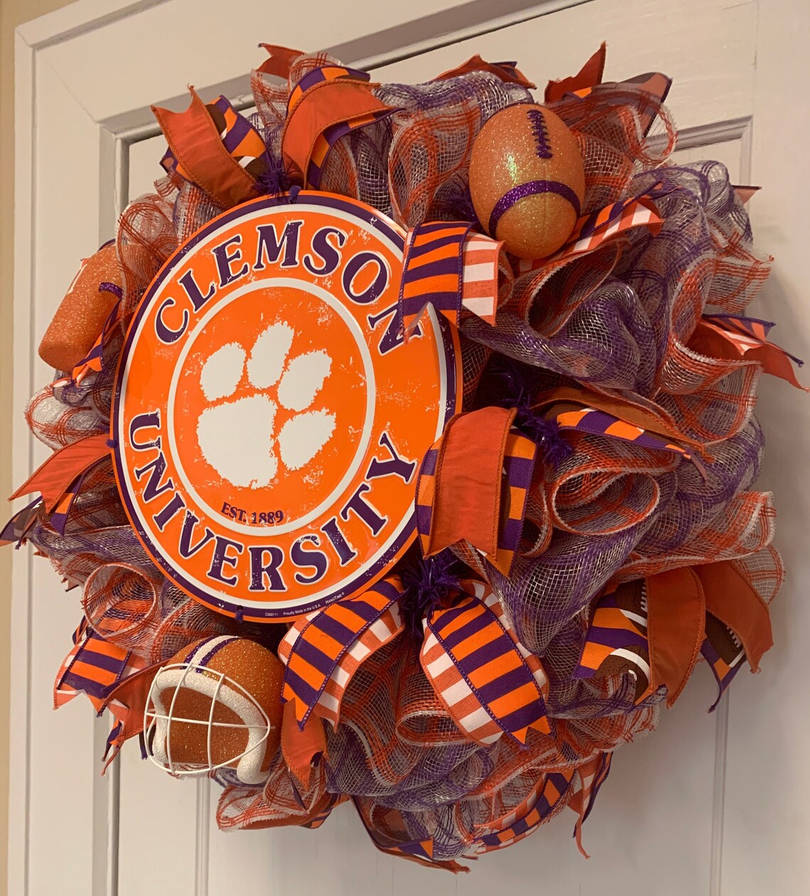 Clemson Tigers Wreath Clemson University Wreath Clemson - Etsy
