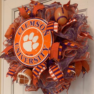 Clemson Tigers Wreath | Clemson University Wreath | Clemson Football ...