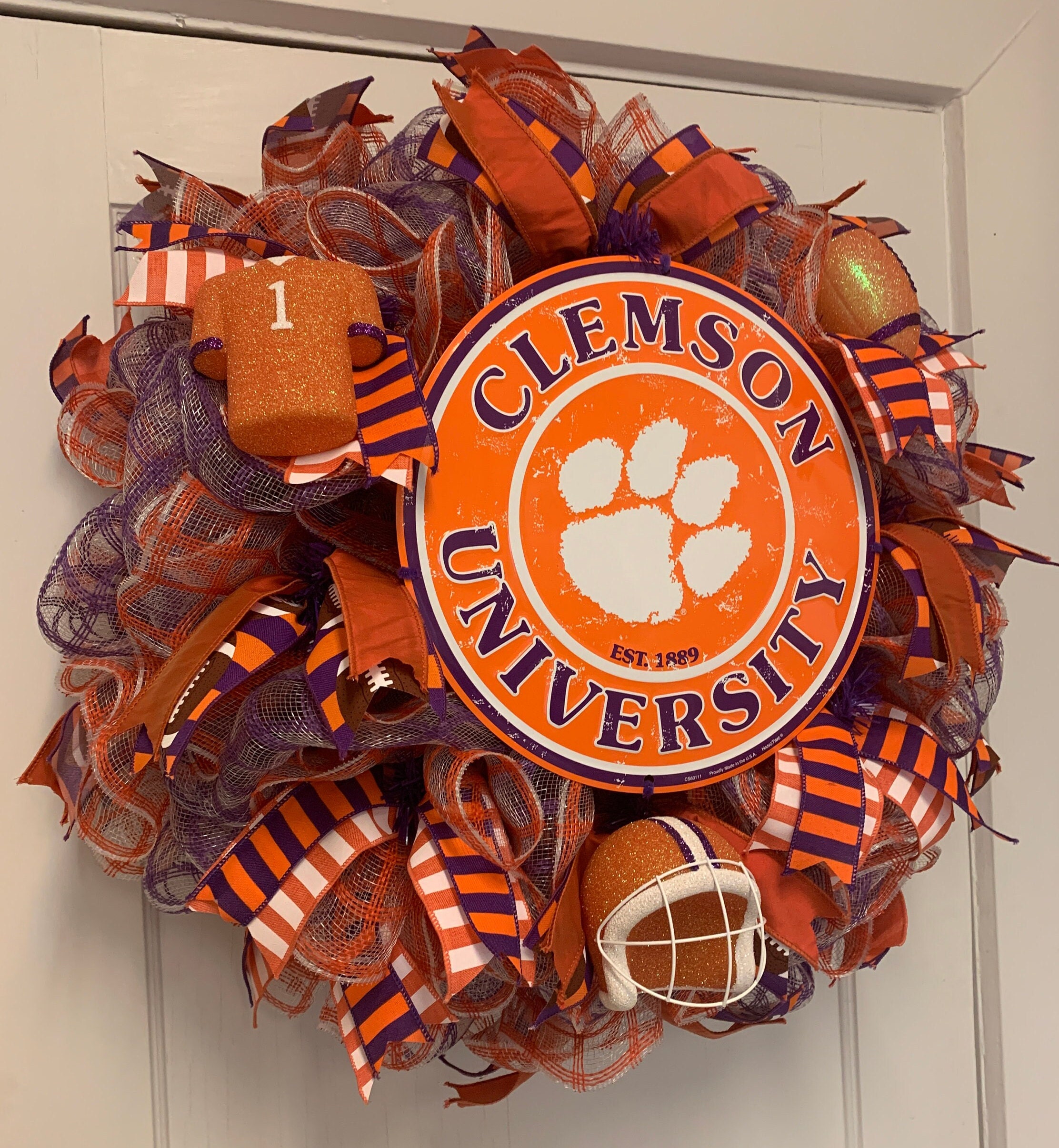 Clemson Tigers Wreath Clemson University Wreath Clemson Football Wreath ...