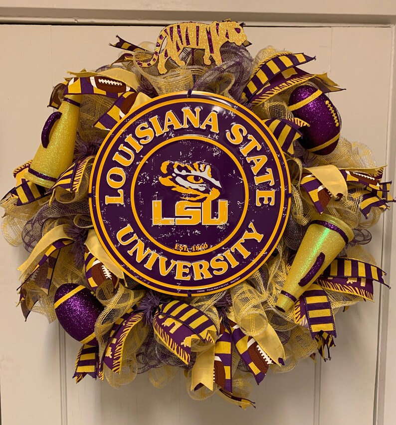 LSU Tigers Wreath | Louisiana State University Wreath | LSU "purple ...