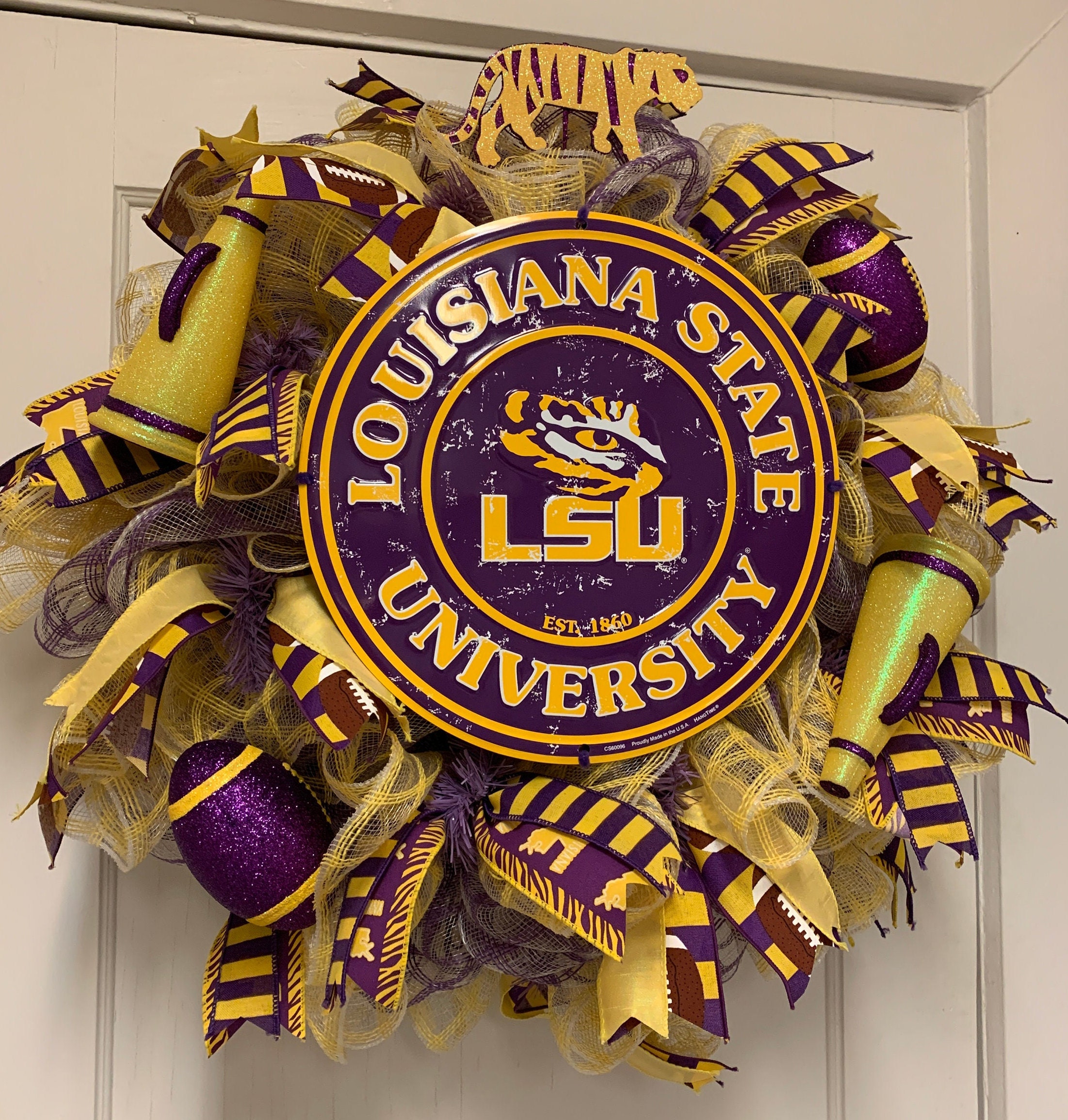 LSU Tigers Wreath | Louisiana State University Wreath | LSU "purple ...