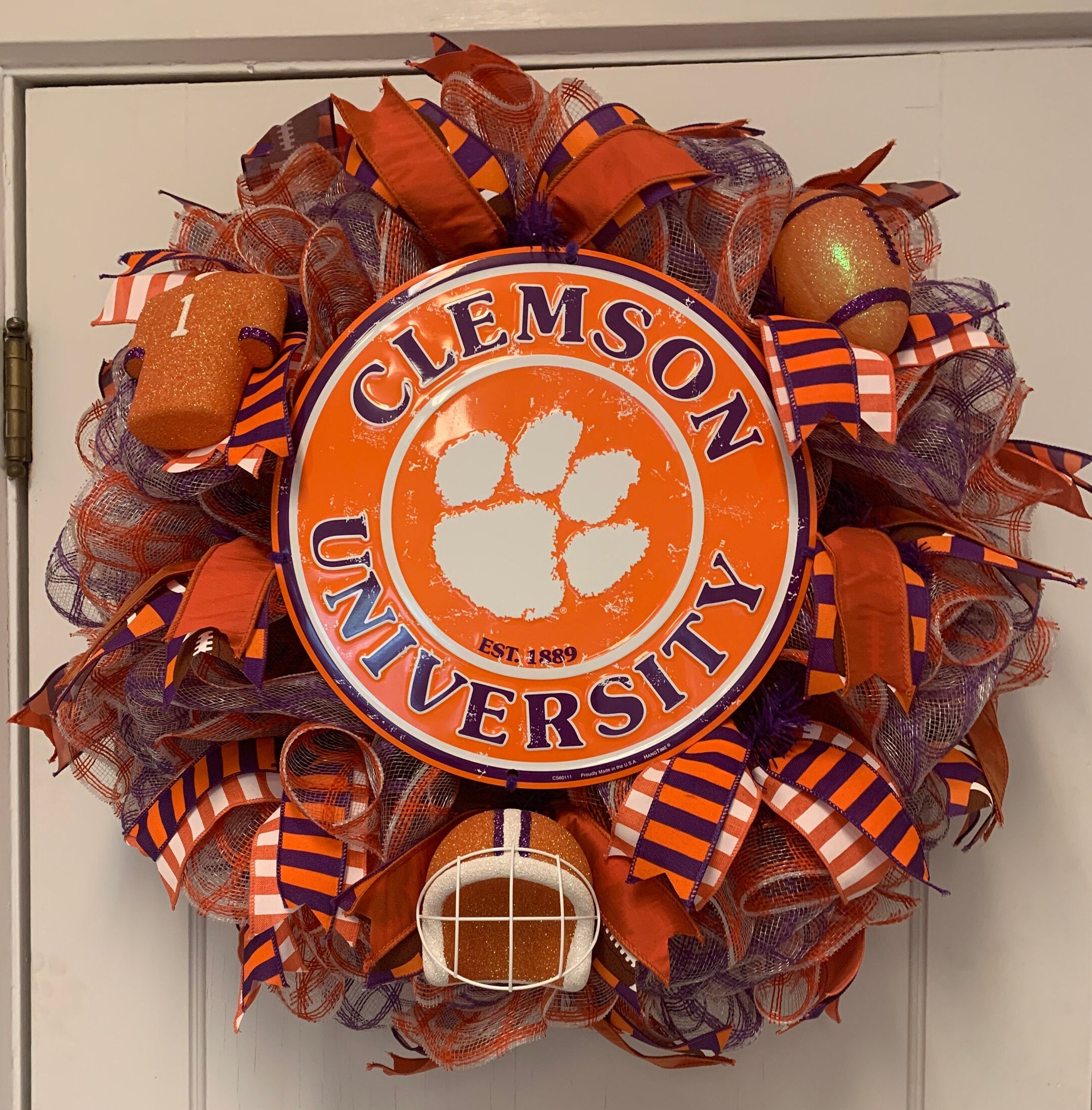 Clemson Tigers Wreath Clemson University Wreath Clemson - Etsy