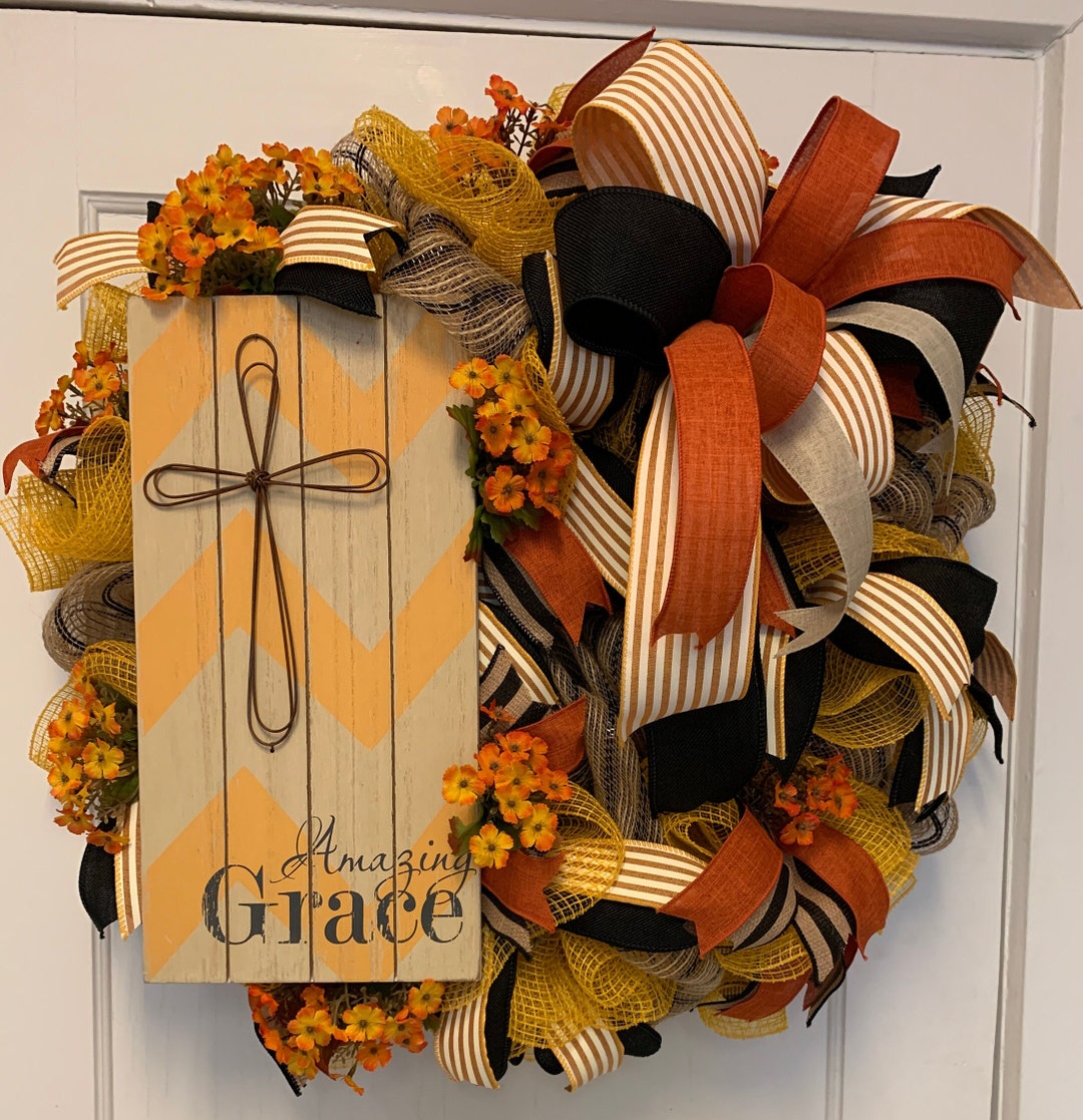Amazing Grace Wreath | Welcome Wreath | Inspirational Wreath ...