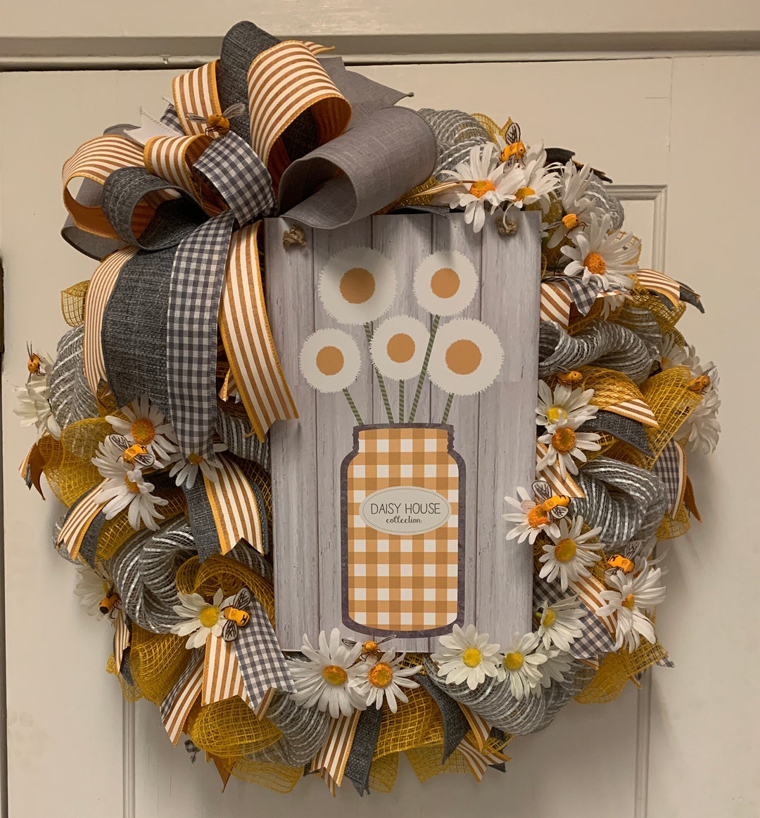 Daisy Wreath | Flower Wreath | Daisy Flower Wreath | Yellow Flower ...