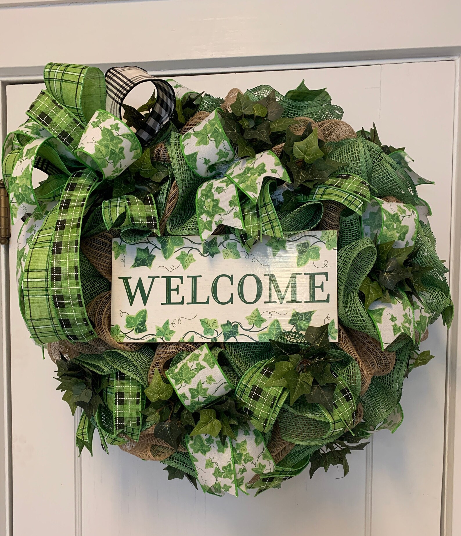 Green Ivy Wreath | Welcome Wreath | Spring Wreath | Farmhouse Wreath ...