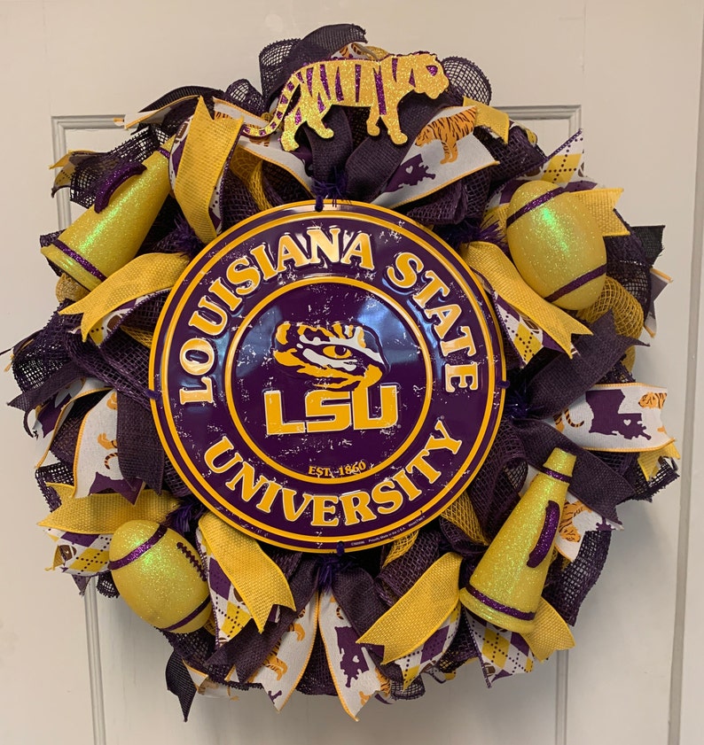 LSU Tigers Wreath | Louisiana State University Wreath | LSU "purple ...