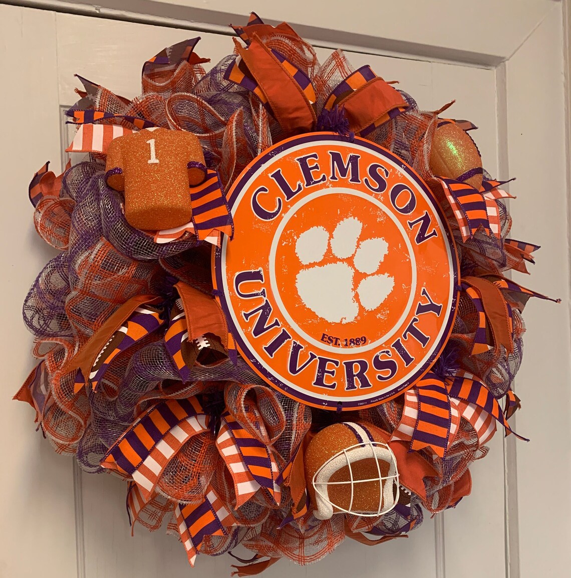 Clemson Tigers Wreath Clemson University Wreath Clemson - Etsy