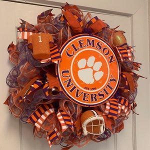 Clemson Tigers Wreath | Clemson University Wreath | Clemson Football ...