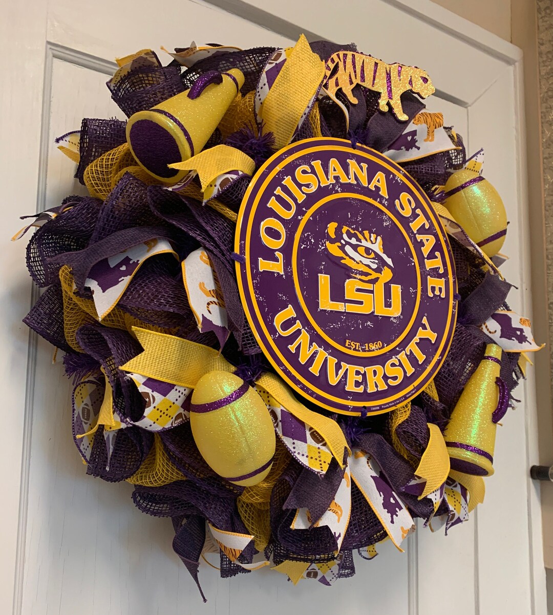 LSU Tigers Wreath | Louisiana State University Wreath | LSU "purple ...