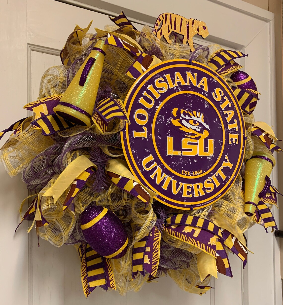 LSU Tigers Wreath | Louisiana State University Wreath | LSU "purple ...