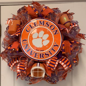 Clemson Tigers Wreath | Clemson University Wreath | Clemson Football Wreath | Fighting Tigers ...