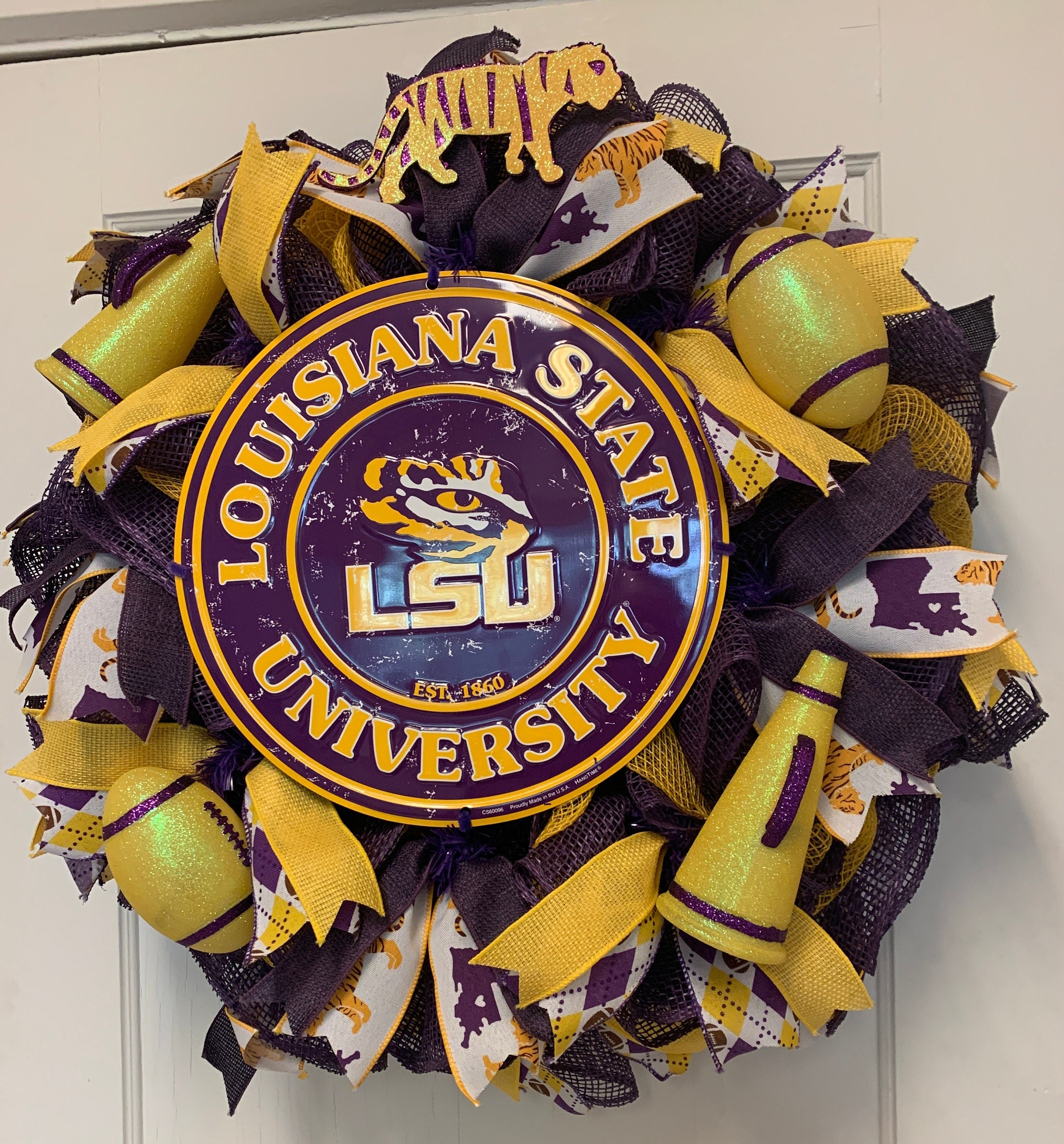 LSU Tigers Wreath | Louisiana State University Wreath | LSU "purple ...