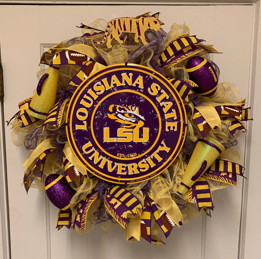 LSU Tigers Wreath | Louisiana State University Wreath | LSU "purple ...