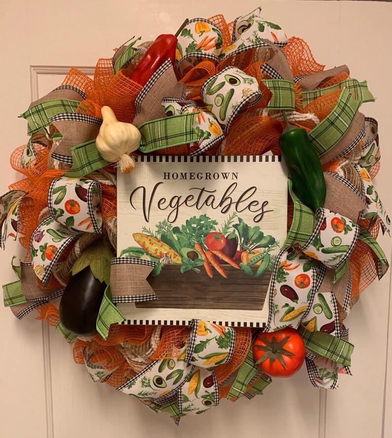 Homegrown Vegetables Wreath Vegetable Wreath Welcome - Etsy