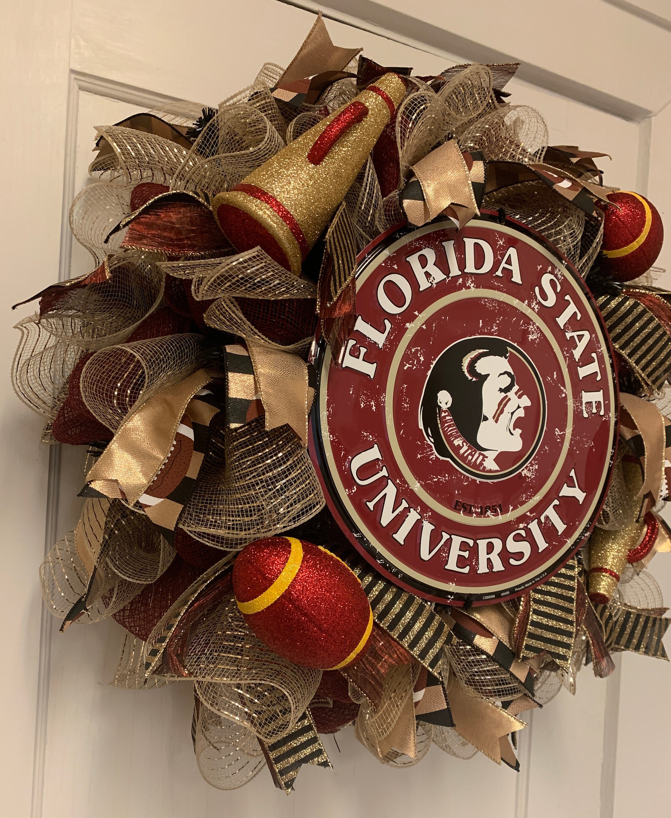 Florida State Wreath | FSU Wreath | Seminoles Wreath | Noles Wreath ...