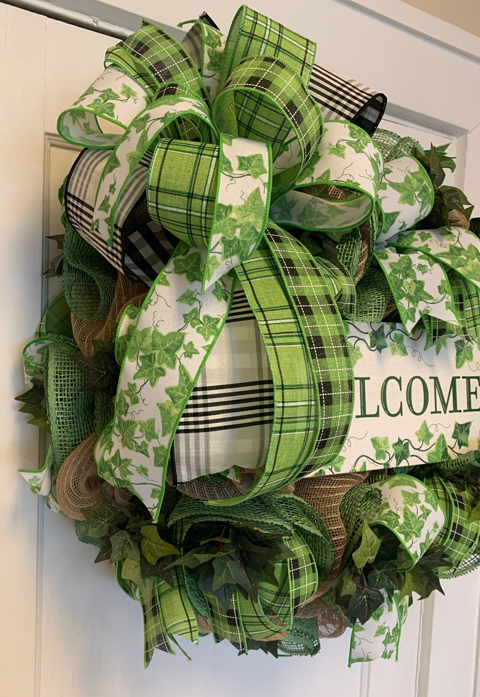 Green Ivy Wreath Welcome Wreath Spring Wreath Farmhouse - Etsy