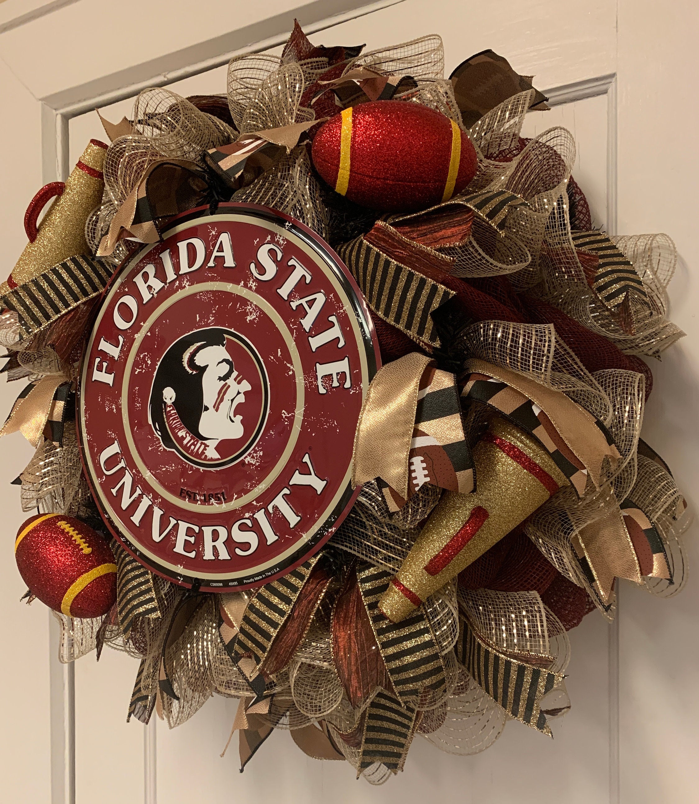 Florida State Wreath | FSU Wreath | Seminoles Wreath | Noles Wreath ...