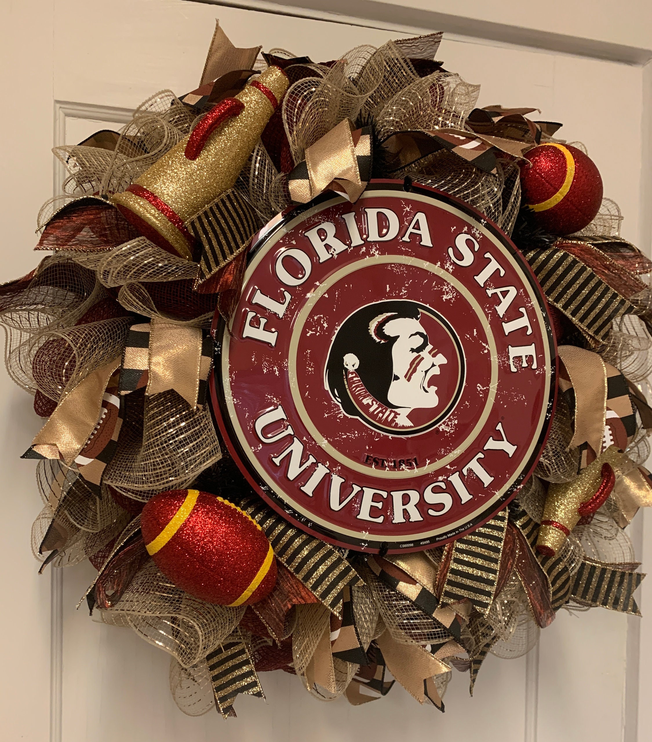 Florida State Wreath | FSU Wreath | Seminoles Wreath | Noles Wreath ...