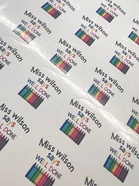 Personalised Well Done Stickers Teacher Stickers Well Done - Etsy