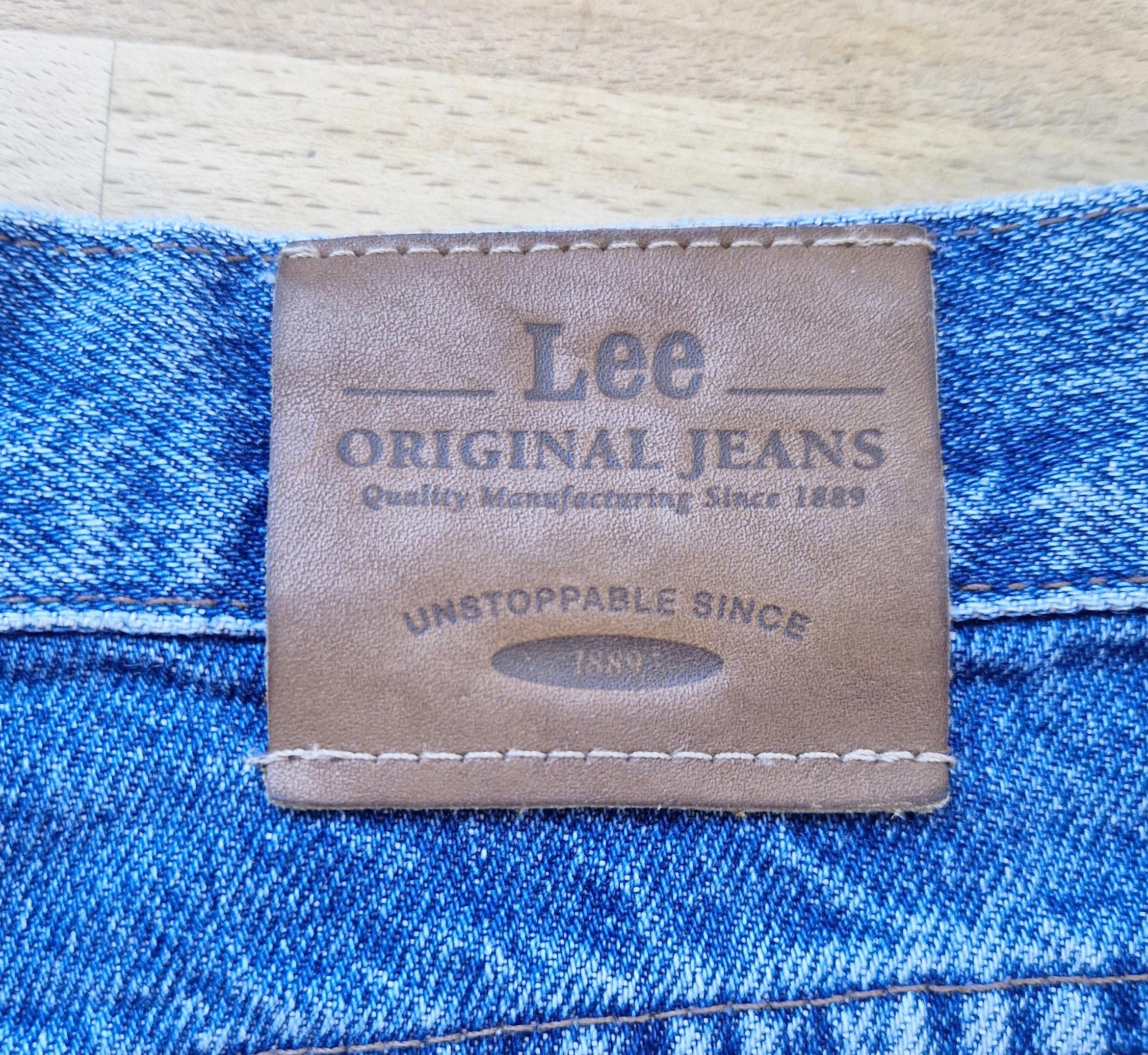 90s Lee Basic Wide Jorts Shorts Hotpants Indigo Blue Denim Jeans Size ...