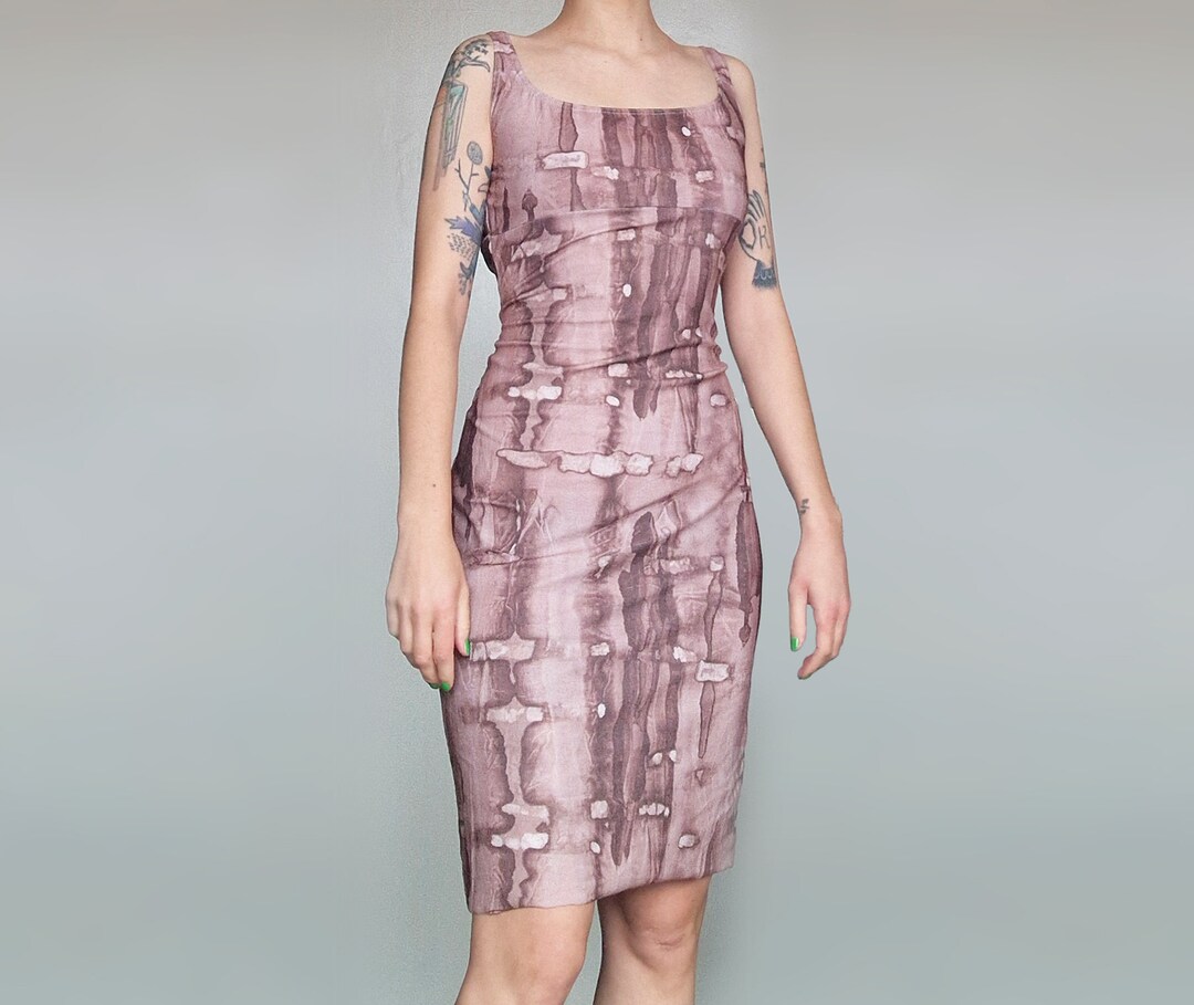 Vintage 00s Y2K Hippy Goth Punk Rave Acid Tie-dye Beige Brown Wiggle ...