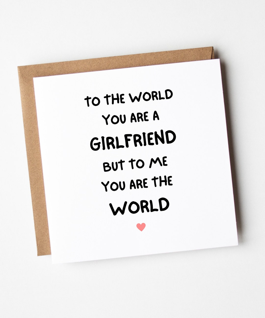 Cute Anniversary Card, Anniversary Card for Girlfriend , to Me You Are the World Card ...
