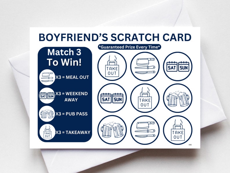 Birthday Scratch Card, Gift for Boyfriend, Birthday Surprise, Surprise ...