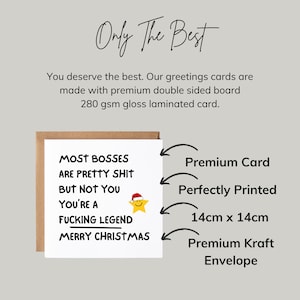 Funny Christmas Card for Boss, Boss Christmas Card, Merry Christmas ...