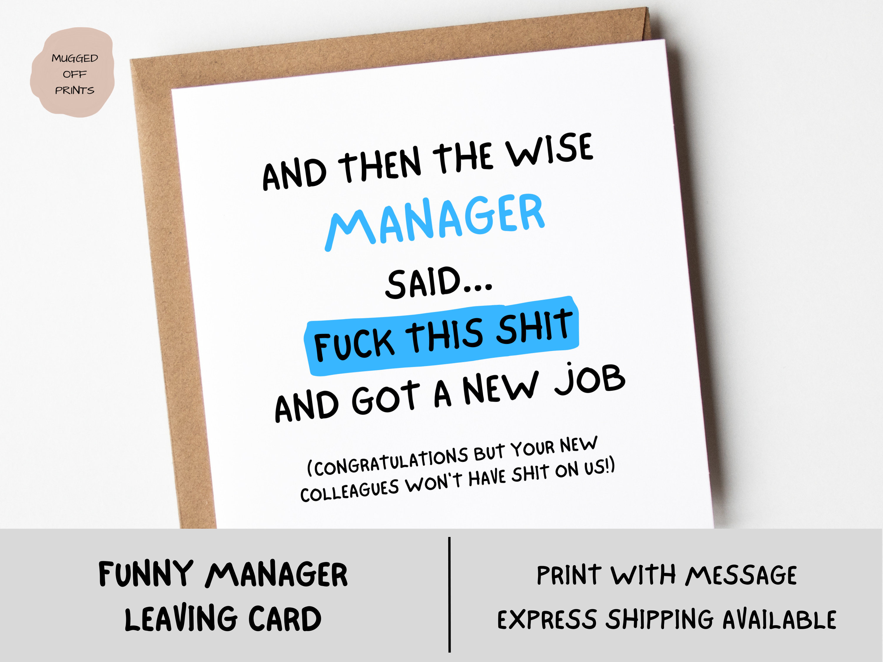 Manager Leaving Card an Amazing Manager Manager Thank You - Etsy UK
