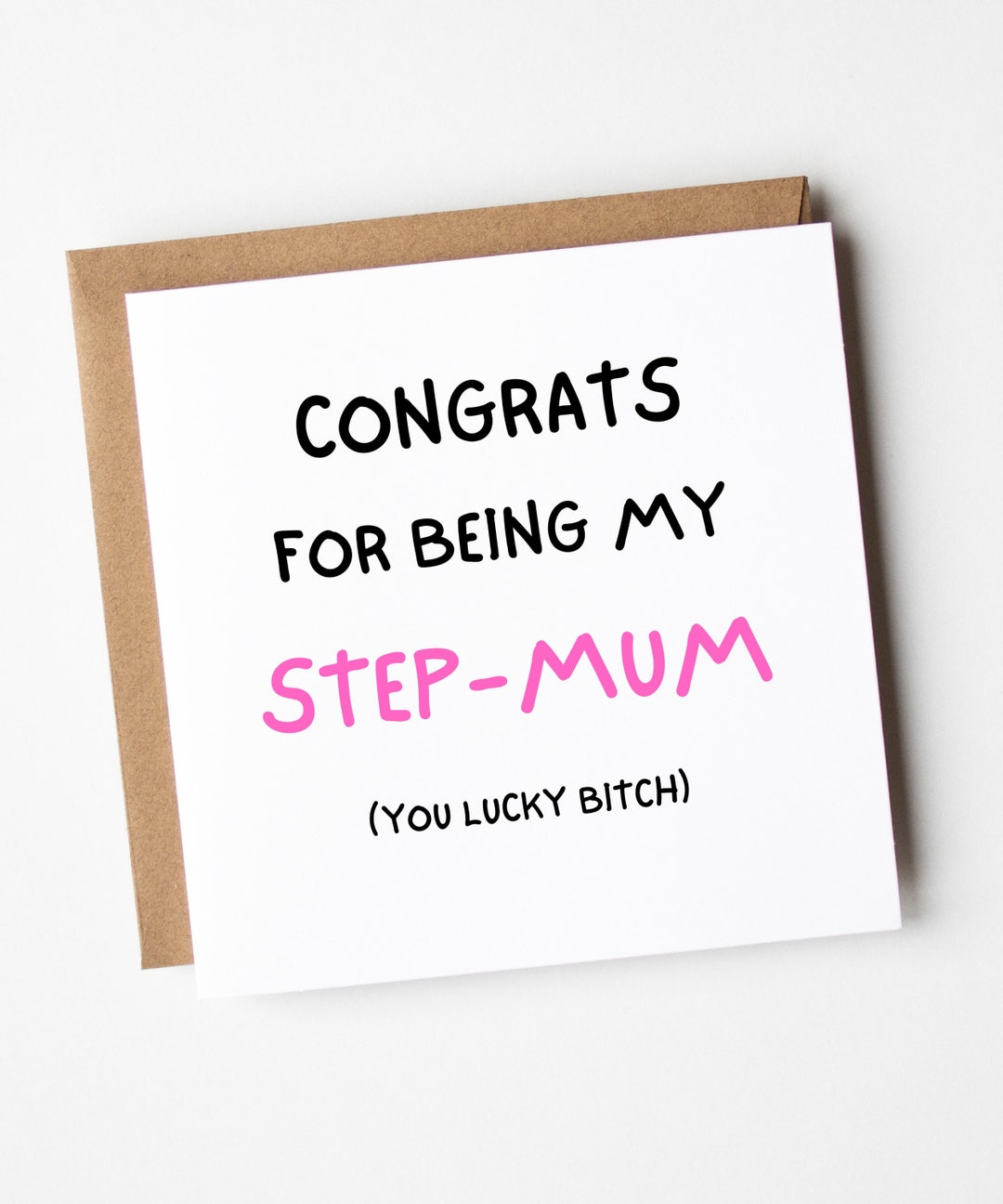Step Mum Card, Congrats for Being My Step Mum Funny Card, Funny ...