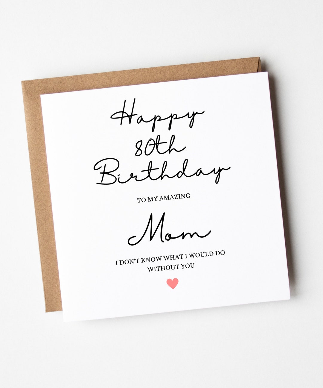 80th Birthday Card for Mum, Happy 80th Birthday Mom, Card for Mom, 80th ...