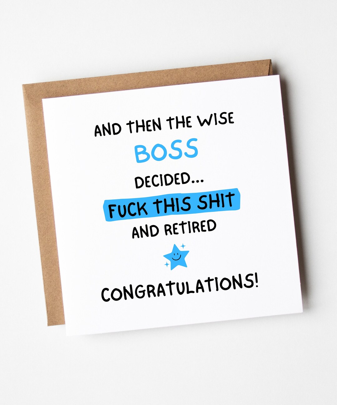 Funny Boss Retirement Card, Thank You Card, for Boss, Leaving Work ...