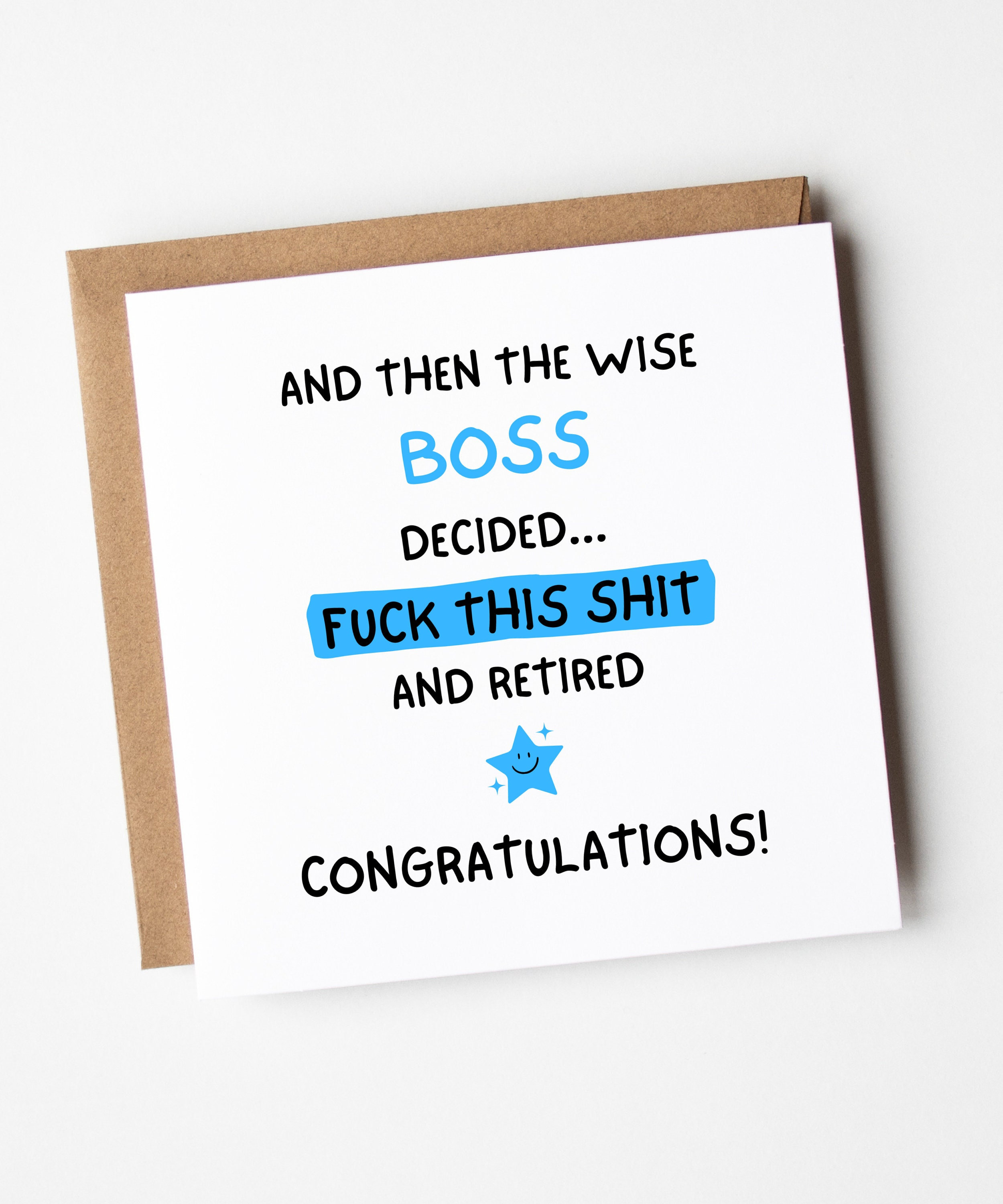 Funny Boss Retirement Card, Thank You Card, for Boss, Leaving Work ...