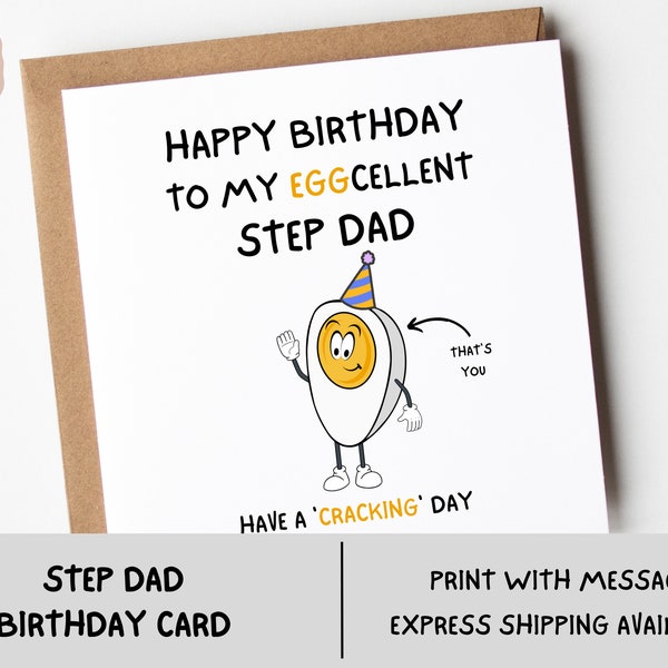 Birthday Card for Step Dad Printable - Etsy