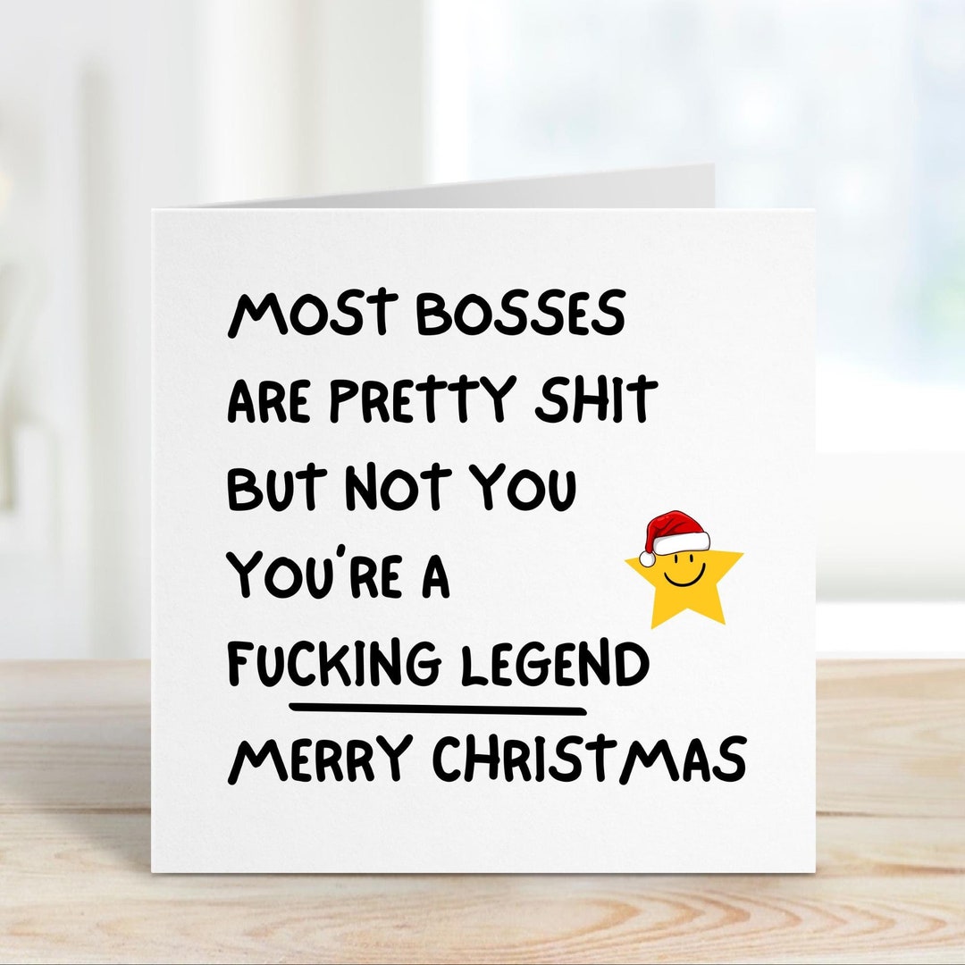 Funny Christmas Card for Boss, Boss Christmas Card, Merry Christmas ...