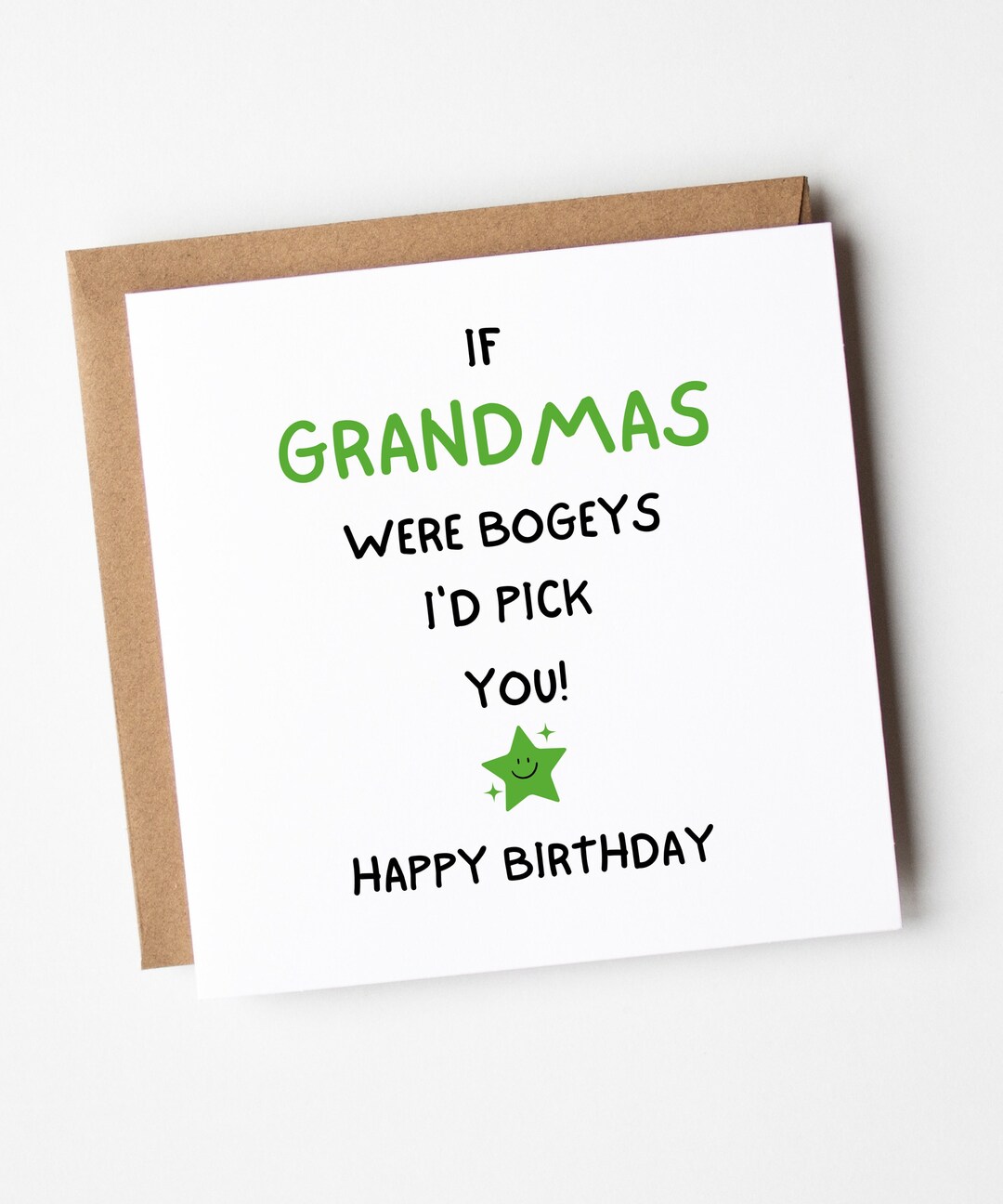 Grandma Birthday Card, If Grandmas Were Bogeys Birthday Card, Funny ...