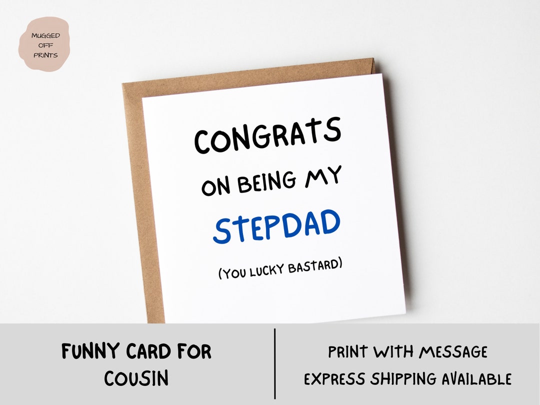 Card for Step Dad, Congrats on Being My Step Dad Card, Funny Step Dad ...