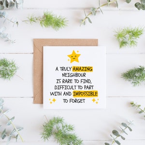 Neighbour Card, Thank You Neighbour Card, Neighbour Gift, Neighbour ...