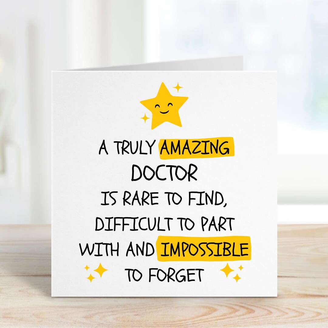 Doctor Thank You Card, A Truly Amazing Doctor, Thank You Card for ...