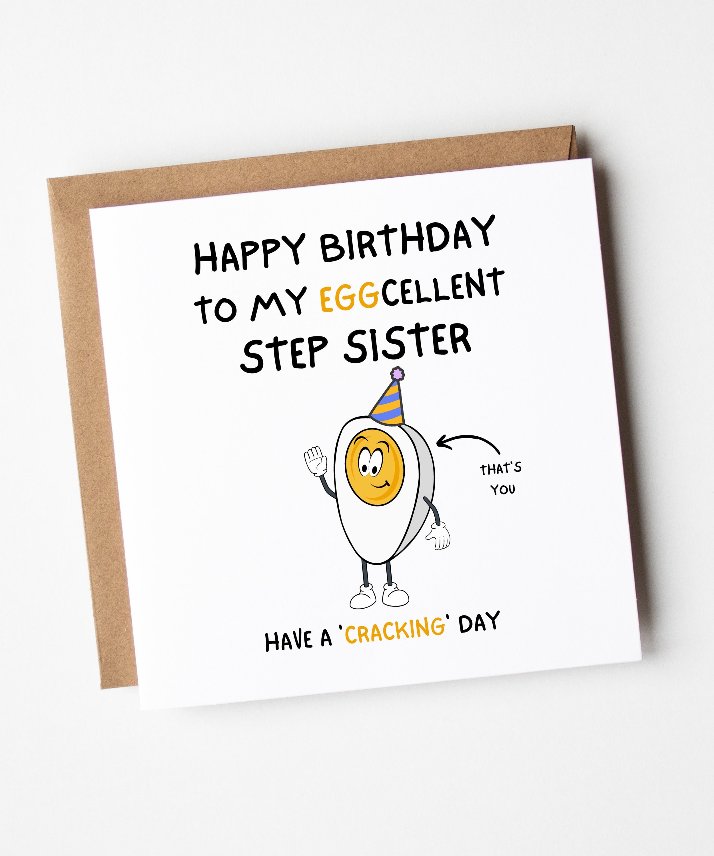 Step Sister Birthday Card Happy Birthday To My Excellent Step Etsy
