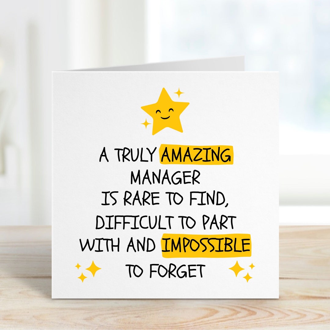 Amazing Manager Leaving Card, Thank You, Retirement - Etsy
