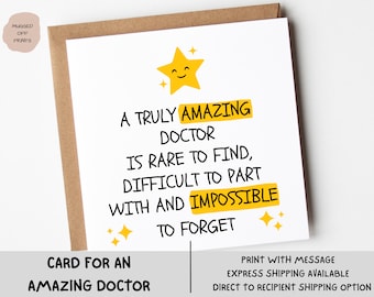 Doctor Card, Doctor Retirement Card, Doctor Leaving Card, A Truly Great ...