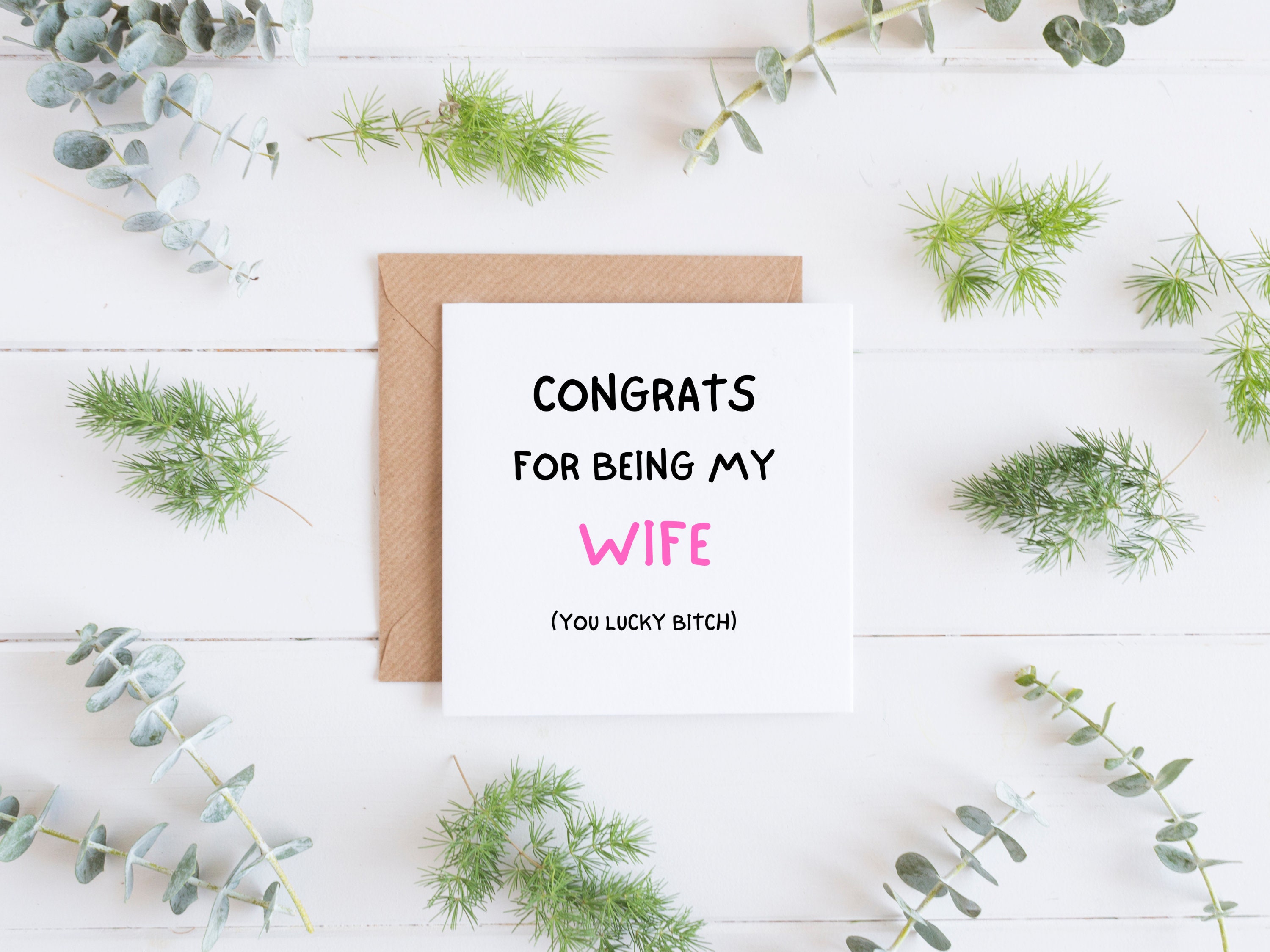 Funny Card for Wife, Congrats on Being My Wife Card, Sarcastic Card for ...