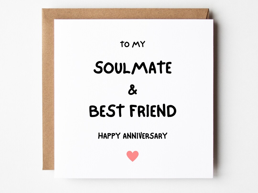 Anniversary Card for Best Friend and Soul Mate, Cute Anniversary Card ...