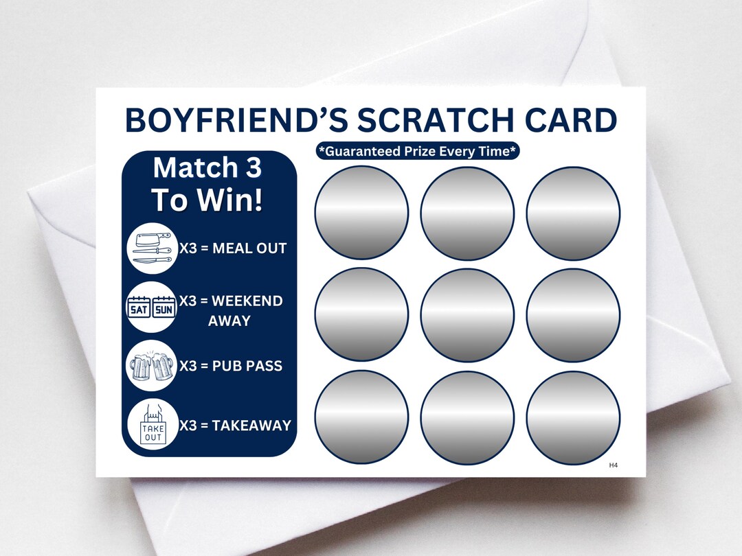 Birthday Scratch Card, Gift for Boyfriend, Birthday Surprise, Surprise ...